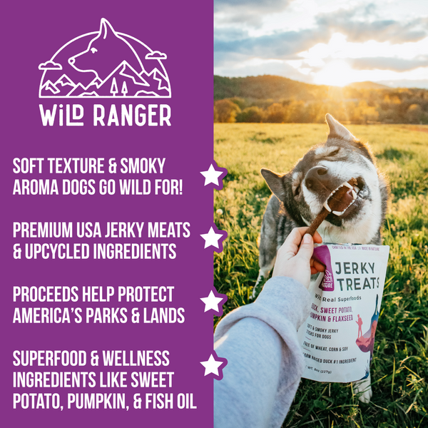 Wild Ranger Jerky Dog Treats - Beef, Duck, and Chicken Superfood Varie ...